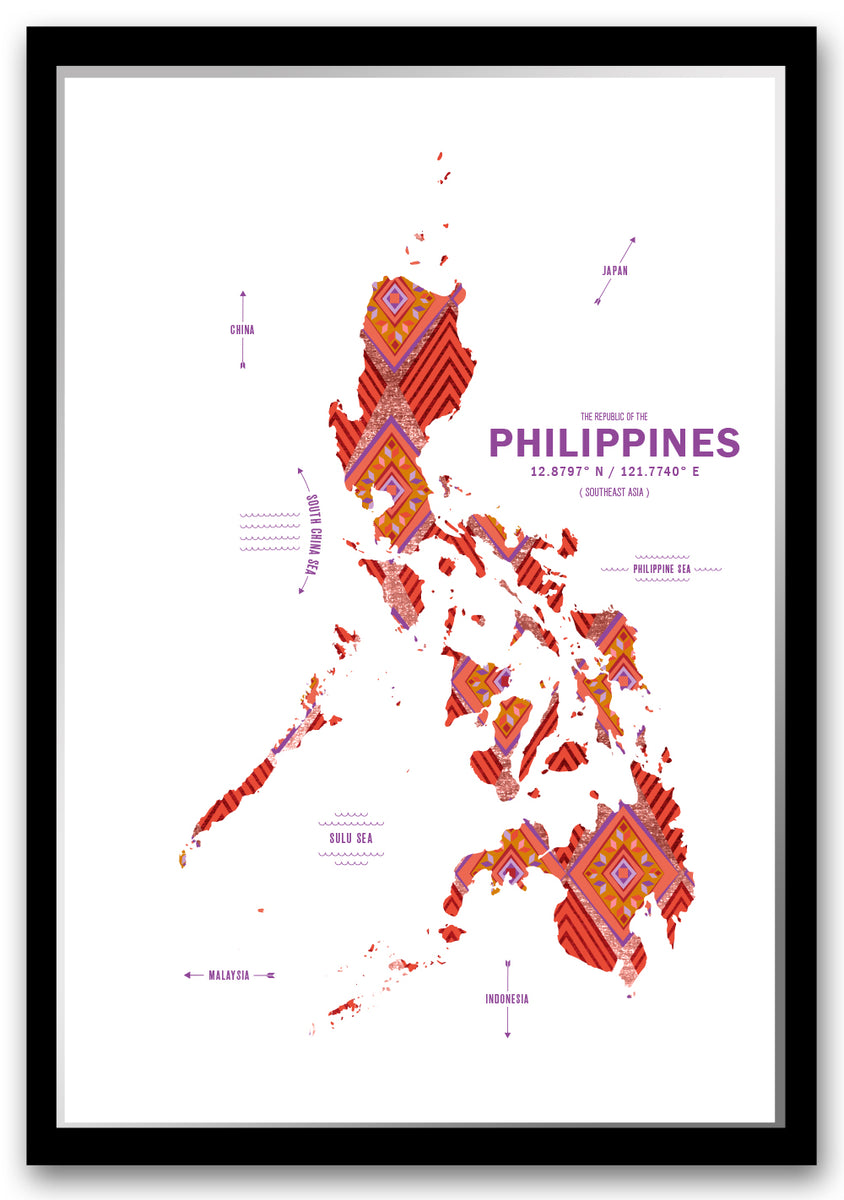 Philippines Map Print Poster – Map Ink